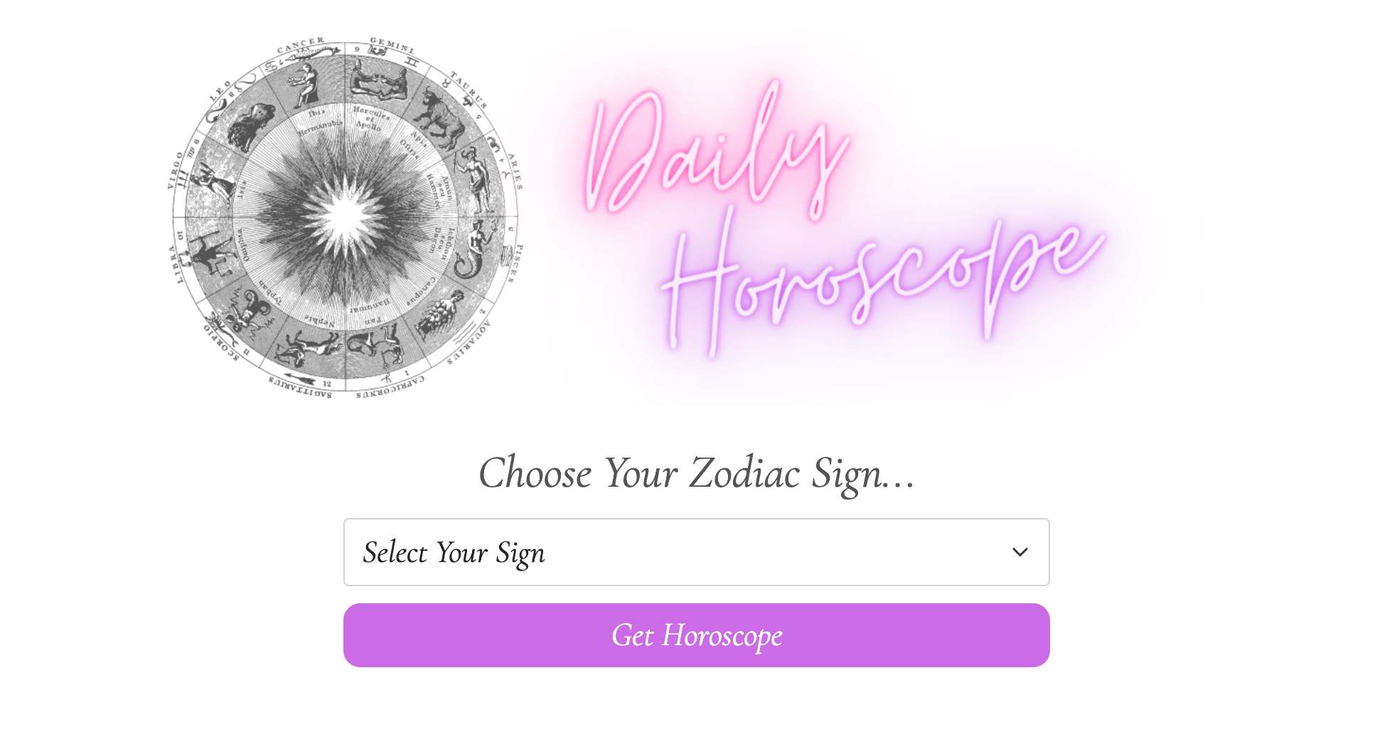 GitHub - hfhealy/daily-horoscope: Web application with React using REST ...